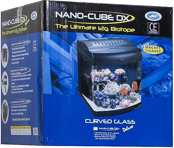 JBJ AQUARIUM Nano-Cube DX LED Curved Glass Fish Aquarium, 12-gal - Chewy.com