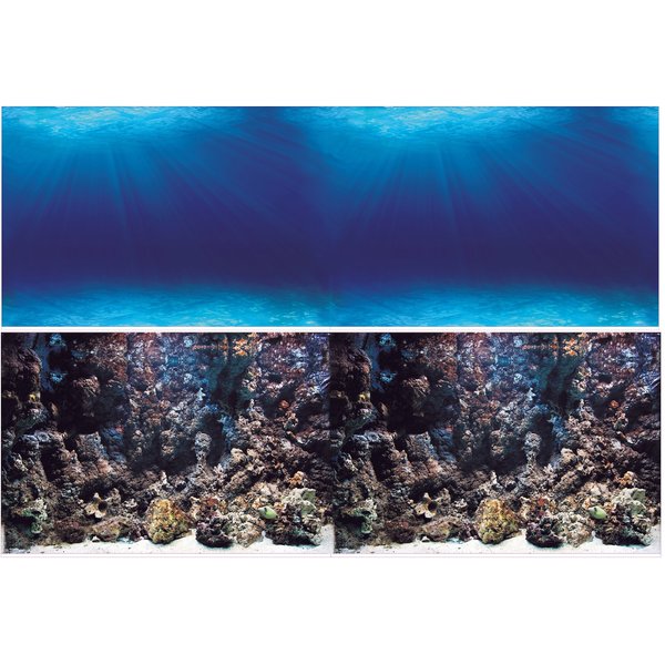 VEPOTEK Double-Sided Fish Aquarium Background, Ocean Seabed & Coral ...