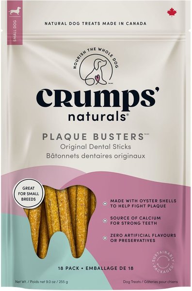CRUMPS' NATURALS Plaque Busters Original Dental Dog Treats, 9.0-oz bag ...