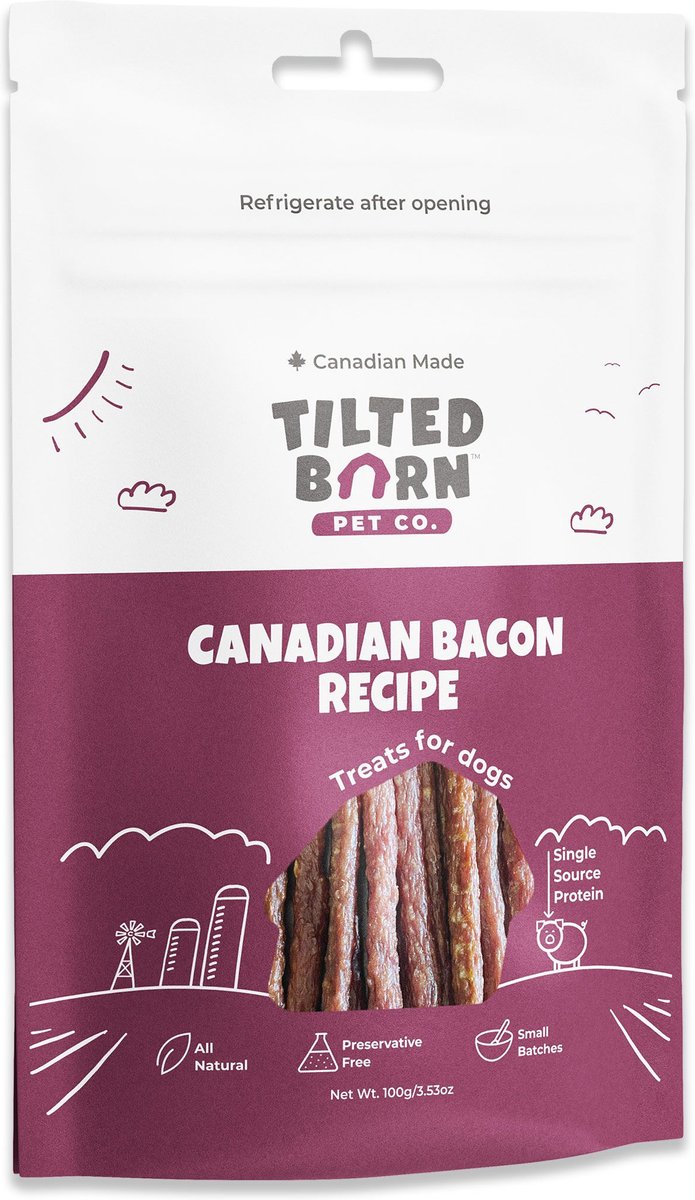 TILTED BARN PET COMPANY Canadian Bacon Recipe Dog Treats, 3.53-oz bag ...