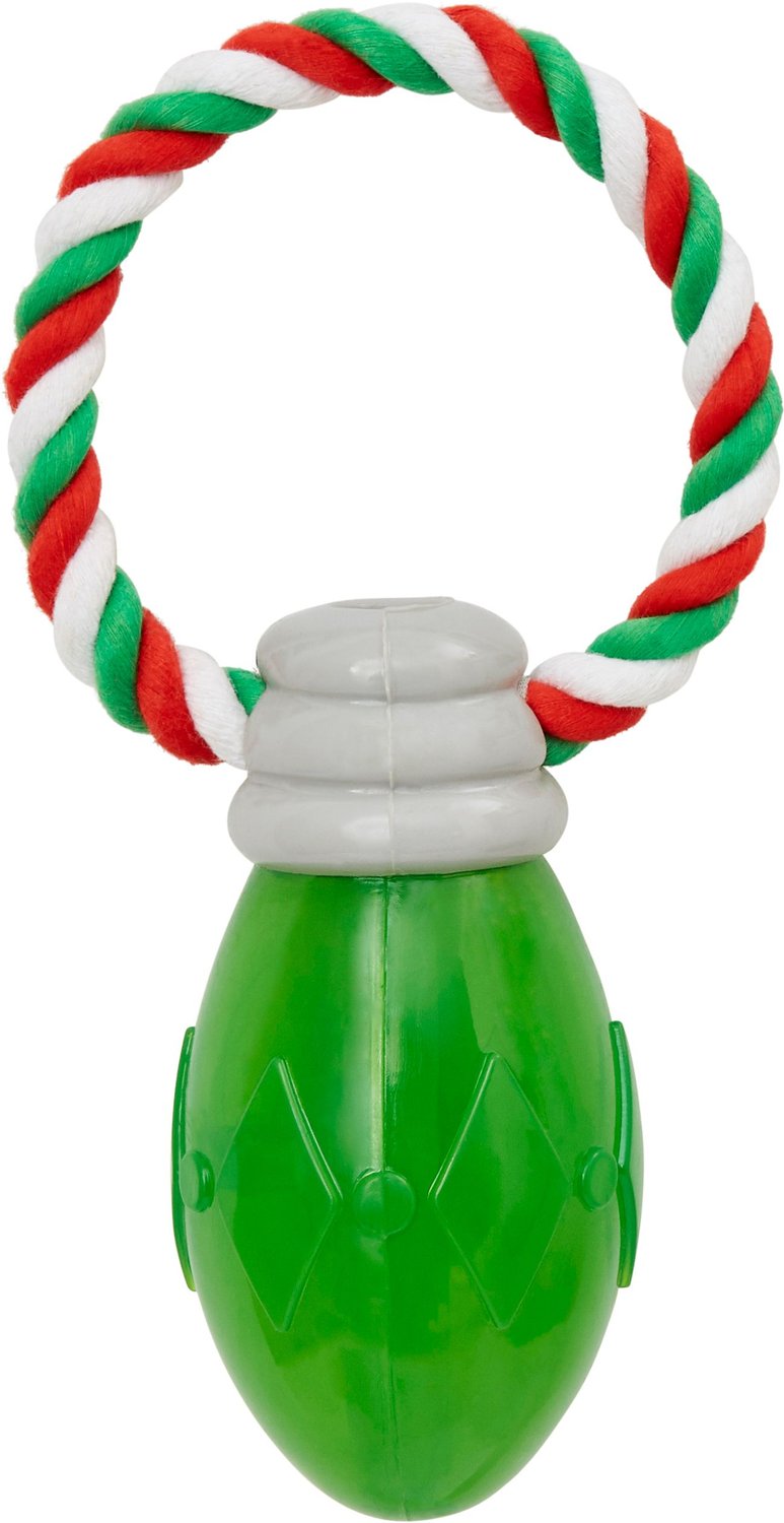 FRISCO Holiday Christmas Light Rope with TPR Squeaky Dog Toy, Small ...