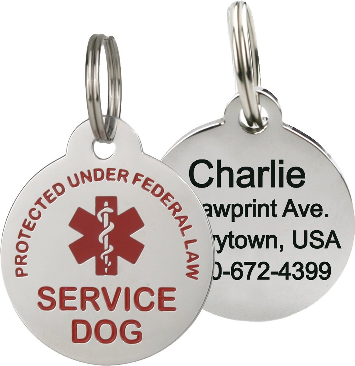 FRISCO Service Personalized Dog ID Tag, Round Shape, Regular - Chewy.com