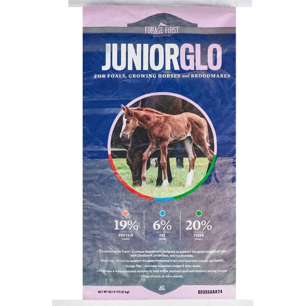 ADM POWERGLO Forage First Premium Nutrition Performance Horse Feed, 50 ...