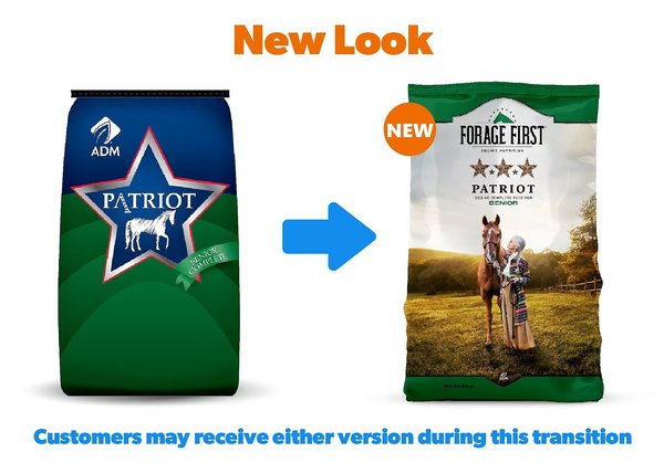 ADM Patriot Senior Complete Horse Feed, 50-lb bag - Chewy.com