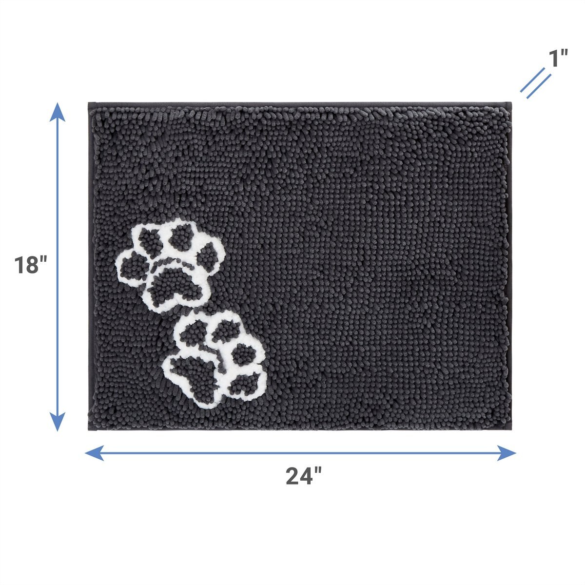 FRISCO Microfiber Chenille Paw Print Mat, Small/Medium - Chewy.com