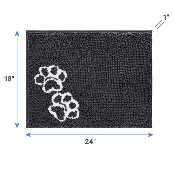 FRISCO Microfiber Chenille Paw Print Mat, Small/Medium - Chewy.com