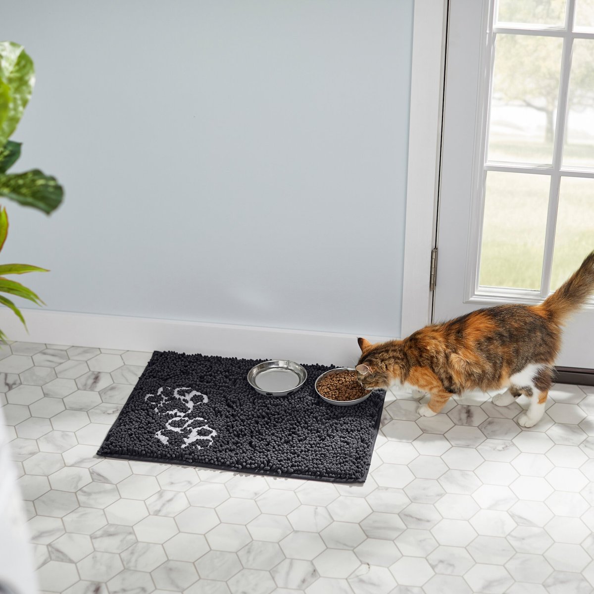 FRISCO Microfiber Chenille Paw Print Mat, Small/Medium - Chewy.com