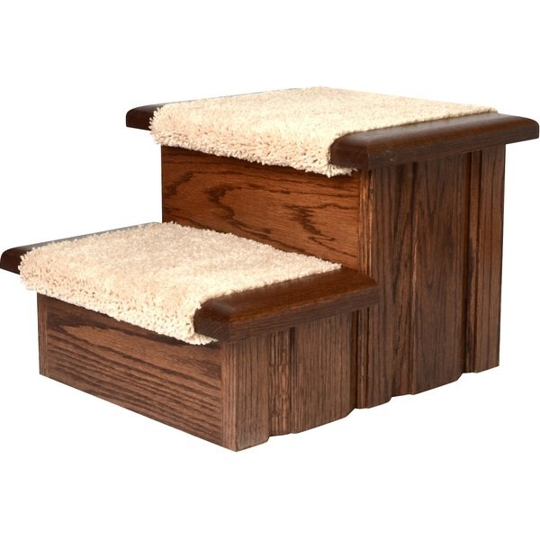 PREMIER PET STEPS 2 Step Carpet Tread Dog & Cat Stairs, Cherry - Chewy.com