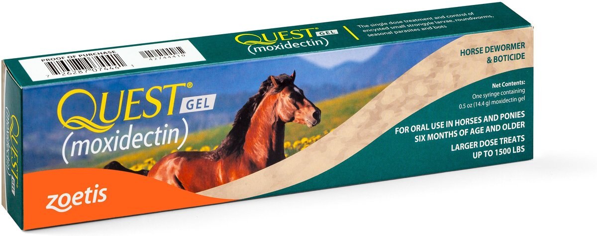 QUEST Gel Dewormer & Boticide for Horses & Ponies, 0.5-fl oz syringe ...