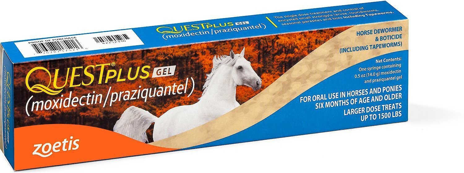 QUEST PLUS Gel Dewormer & Boticide for Horses & Ponies, 0.5-oz syringe ...