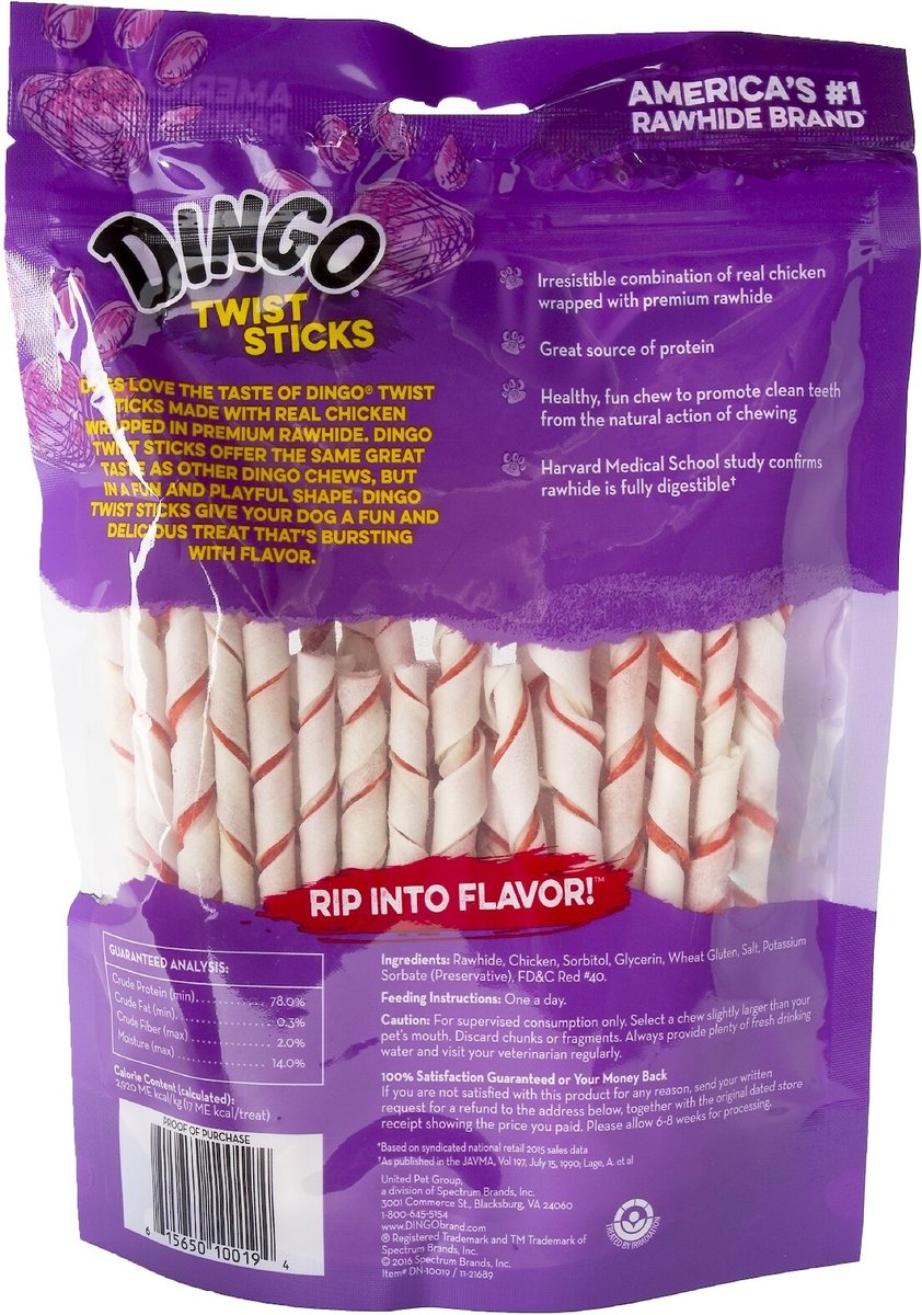 DINGO Twist Sticks Dog Treats, 50 count - Chewy.com