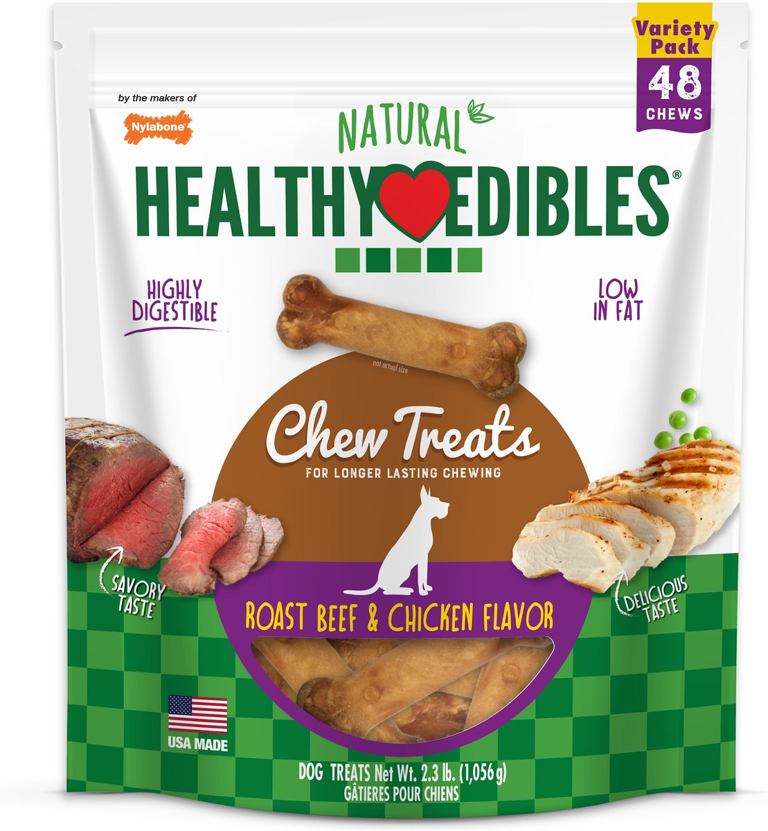 NYLABONE Healthy Edibles All-Natural Long Lasting Dog Chew Treats ...