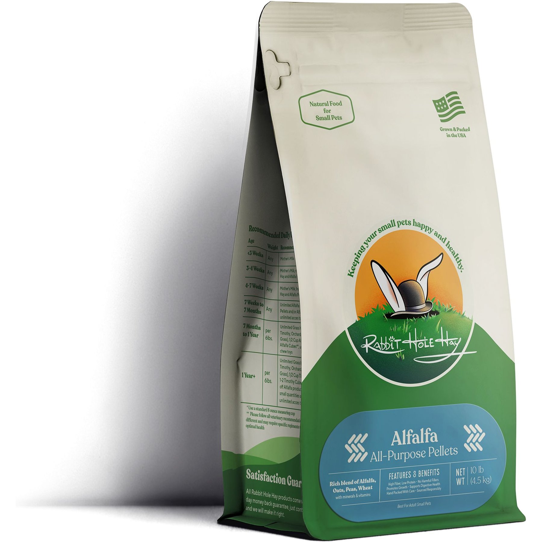 RABBIT HOLE HAY Ultra Premium, All Natural Alfalfa Pellets Rabbit Food ...