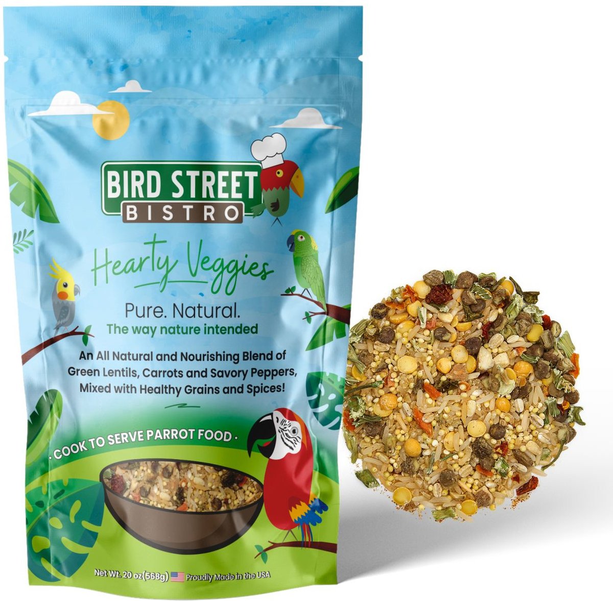 BIRD STREET BISTRO Hearty Veggies Bird Food, 20-oz bag - Chewy.com