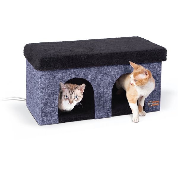 FRISCO Double Cube Stackable & Collapsible Cat Condo, Gray - Chewy.com