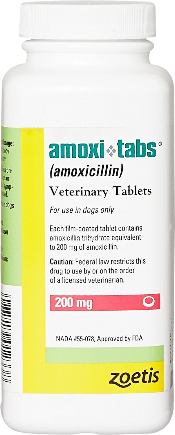 AMOXI-TABS (Amoxicillin) Tablets for Dogs & Cats, 200-mg, 30 tablets ...