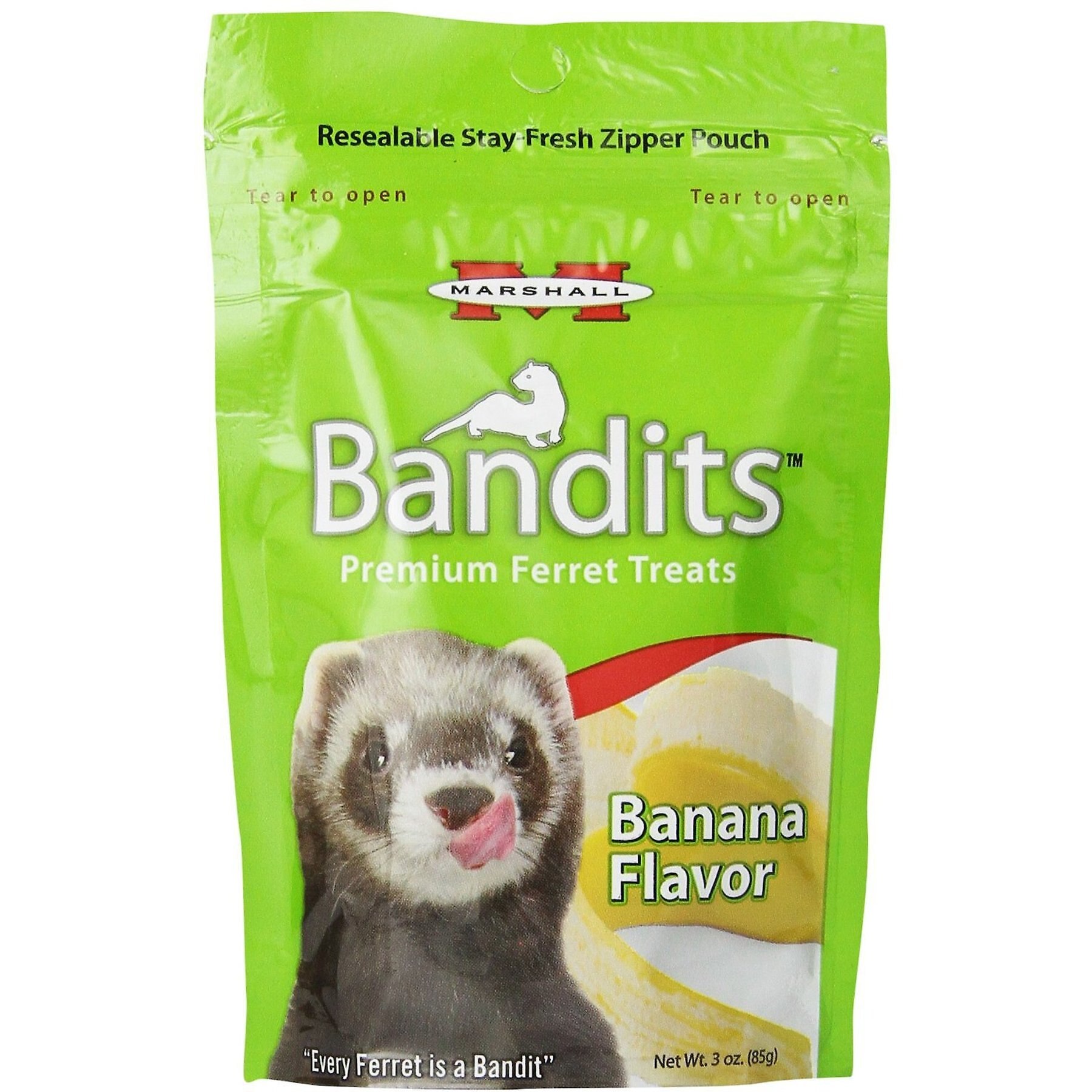 MARSHALL Bandits Premium Banana Flavor Ferret Treats, 3-oz bag, bundle ...