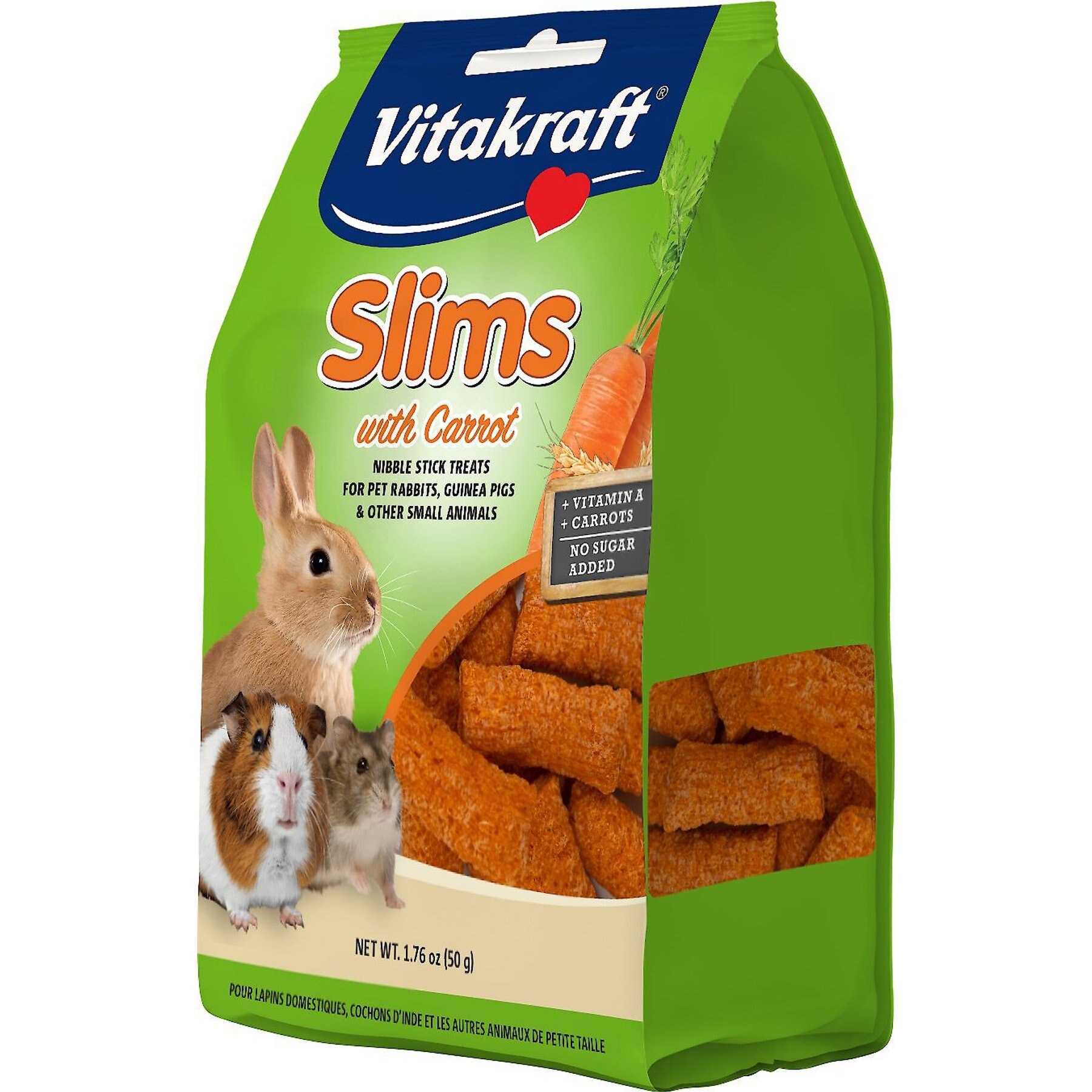 VITAKRAFT Slims Carrot Crispy Nibble Stick Small Animal Treats, 1.76-oz ...
