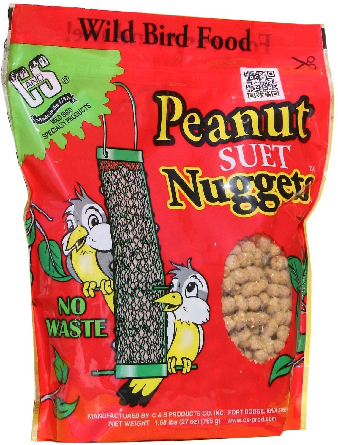 C&S Peanut Suet Nuggets Wild Bird Food, 1.68-lb bag, bundle of 6 ...