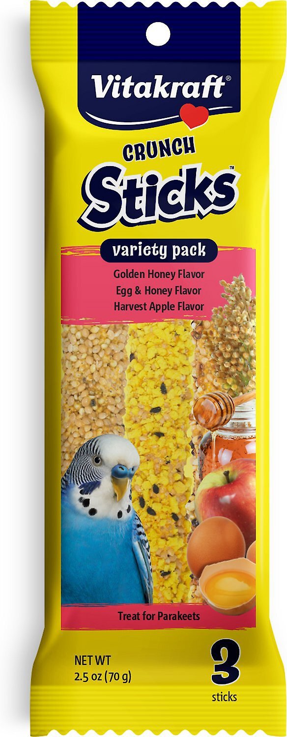 VITAKRAFT Crunch Sticks Variety Pack Parakeet Treat, 3 pack, bundle of ...