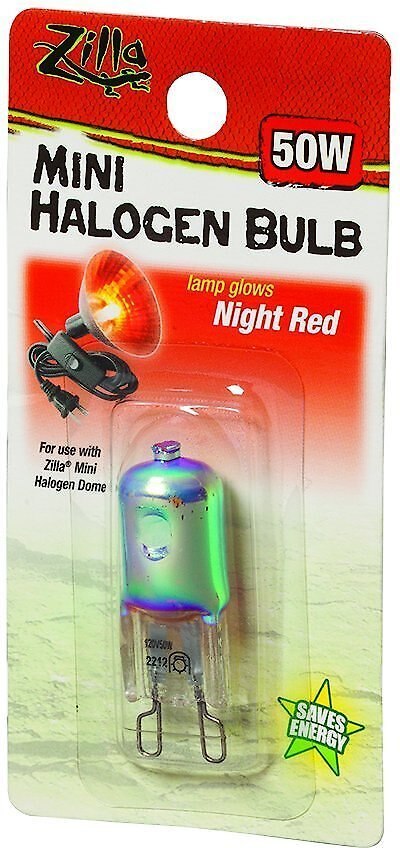 ZILLA Mini Night Red Halogen Bulb for Reptile Terrariums, 50-watt, 3 count - Chewy.com