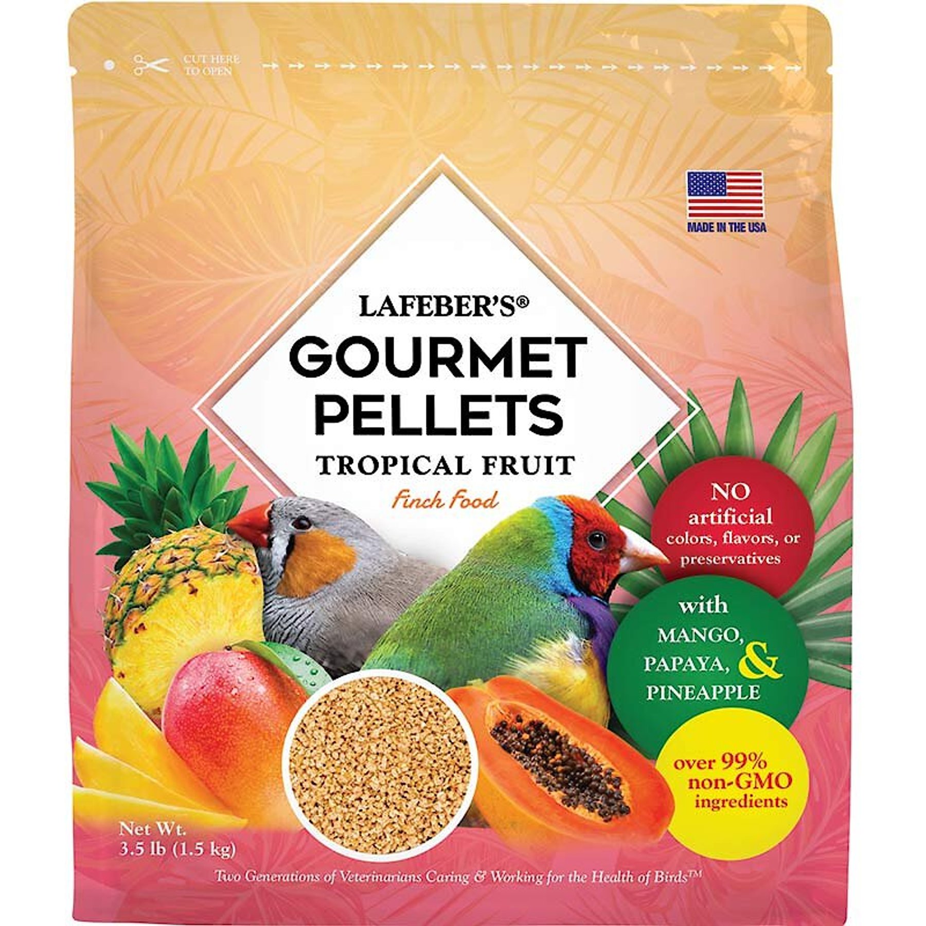 LAFEBER Tropical Fruit Gourmet Pellets Finch Bird Food, 3.5-lb bag ...