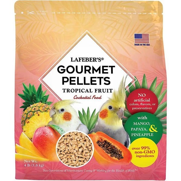 LAFEBER Tropical Fruit Gourmet Pellets Cockatiel Bird Food, 4-lb bag ...