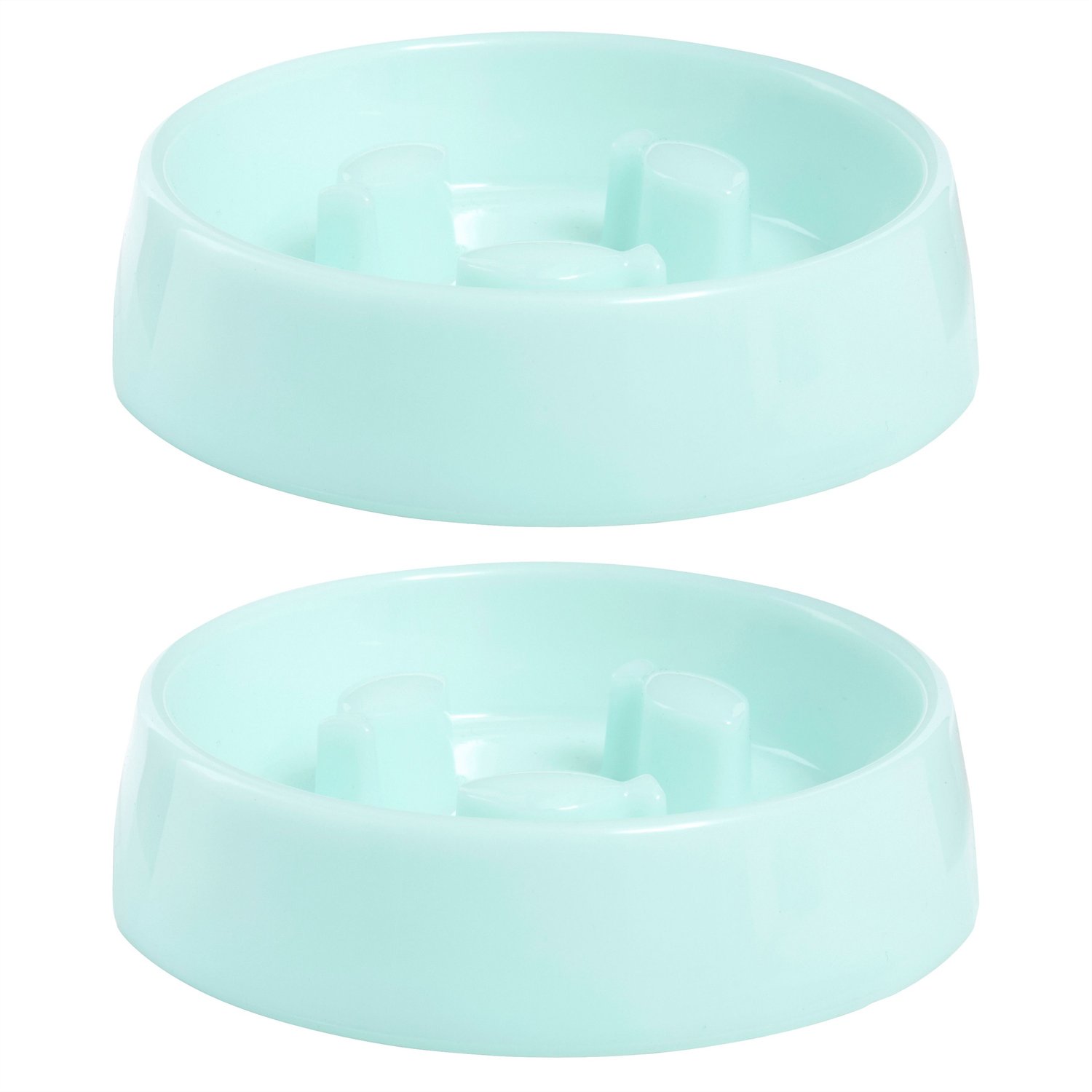 FRISCO Fish Shaped Ridges Slow Feed Bowl, Light Blue, 1.25 Cup, 2 count ...