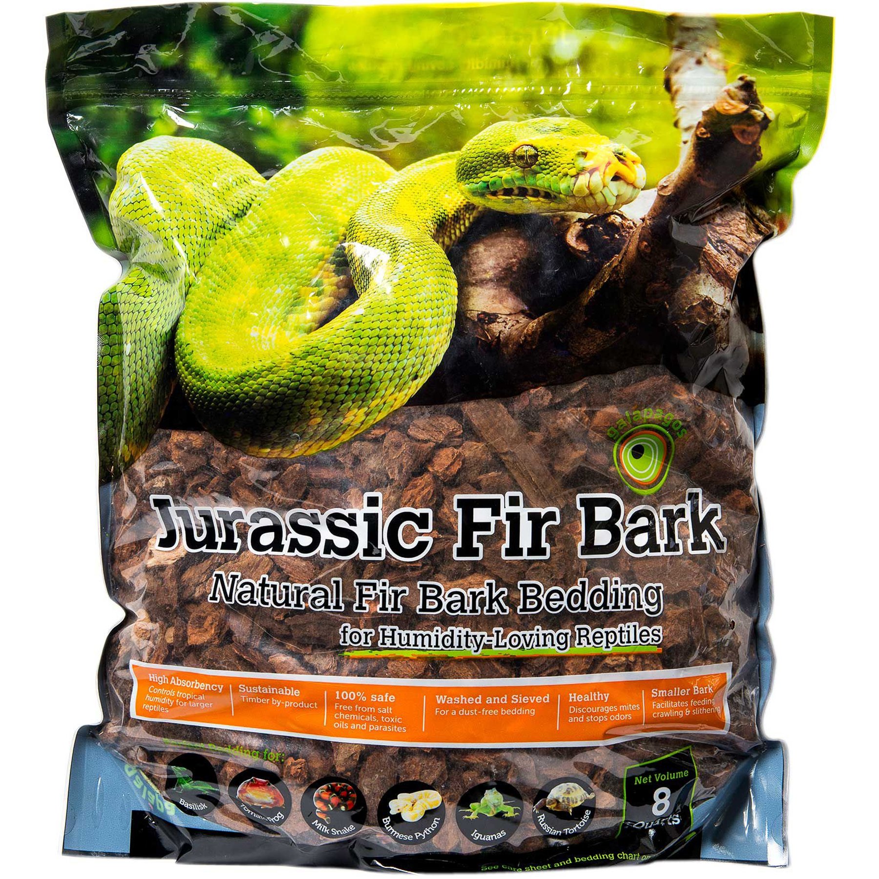 GALAPAGOS Jurassic Fir Bark Reptile Terrarium Bedding, 8-qt bag - Chewy.com