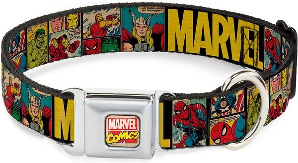 BUCKLE-DOWN Marvel Comics Polyester Dog Collar, Large: 15 to 26-in neck ...