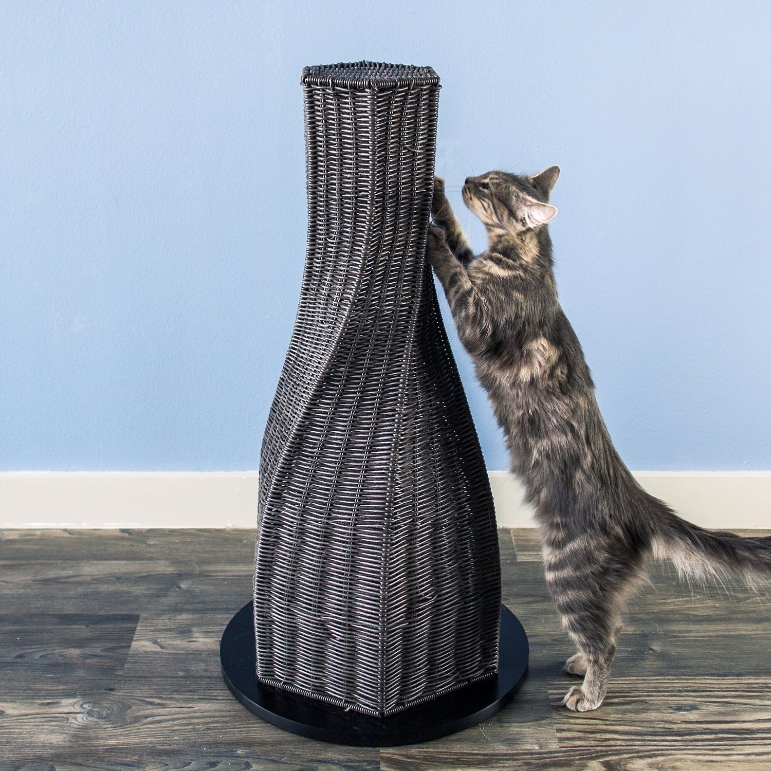 THE REFINED FELINE Calypso 31-in Rattan Cat Scratching Post, Espresso ...