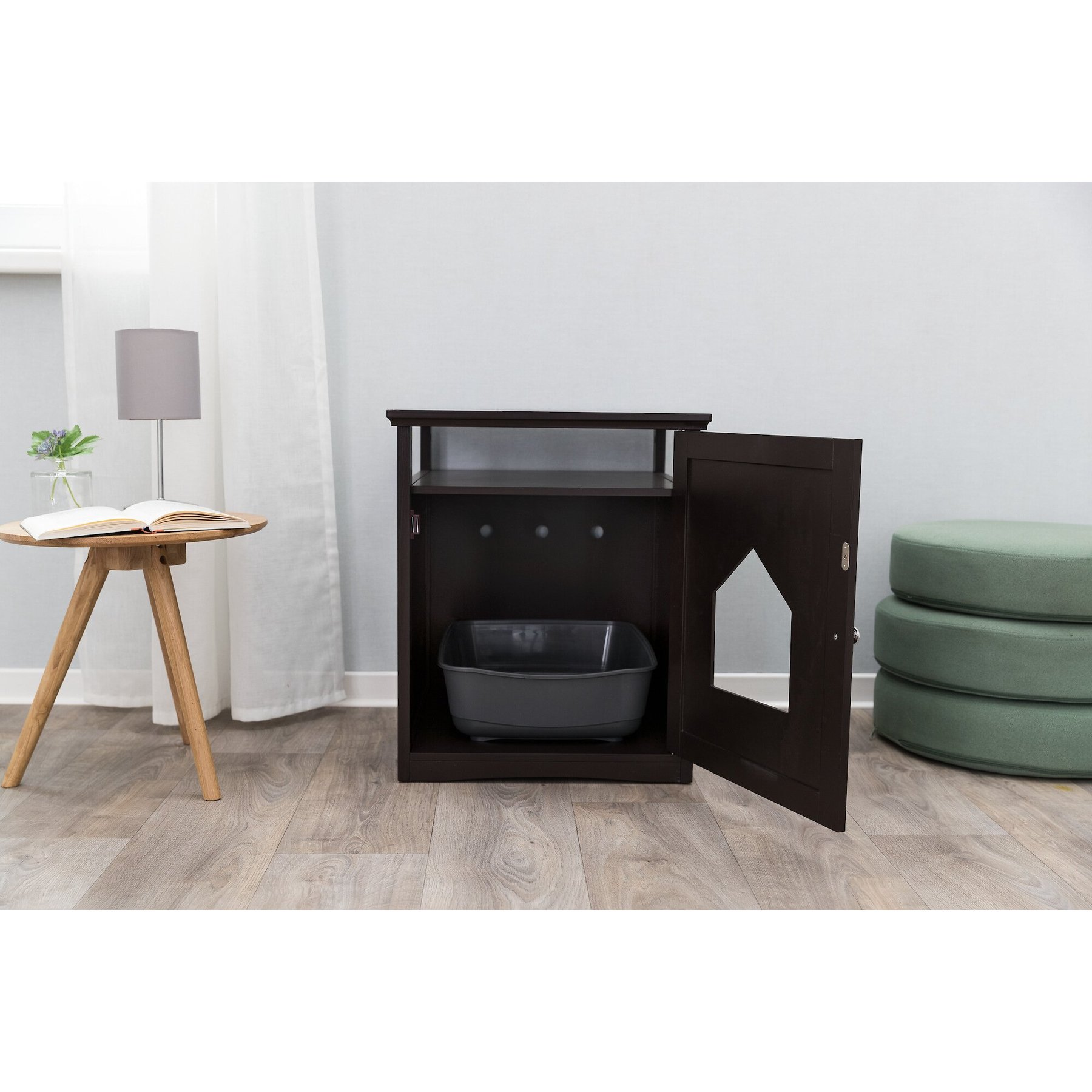 TRIXIE Wood Cat Litter Box Enclosure, Espresso Brown - Chewy.com