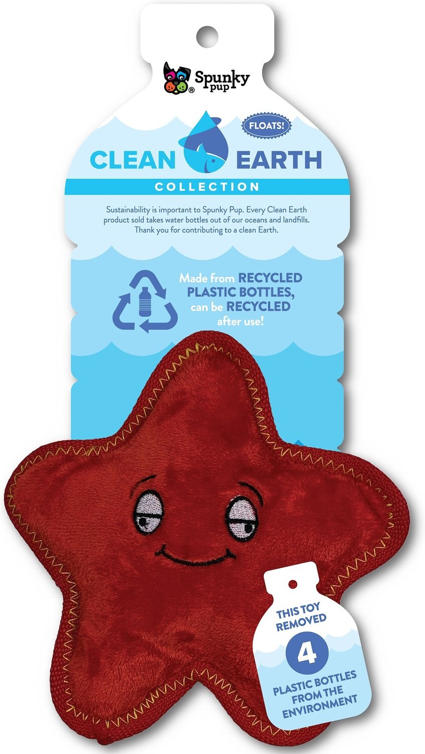 SPUNKY PUP Clean Earth Collection Recycled Starfish Plush Dog Toy ...
