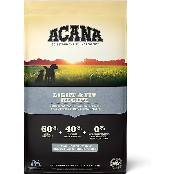 ACANA Light & Fit Recipe Grain-Free Adult Dry Dog Food, 25-lb bag - Chewy.com