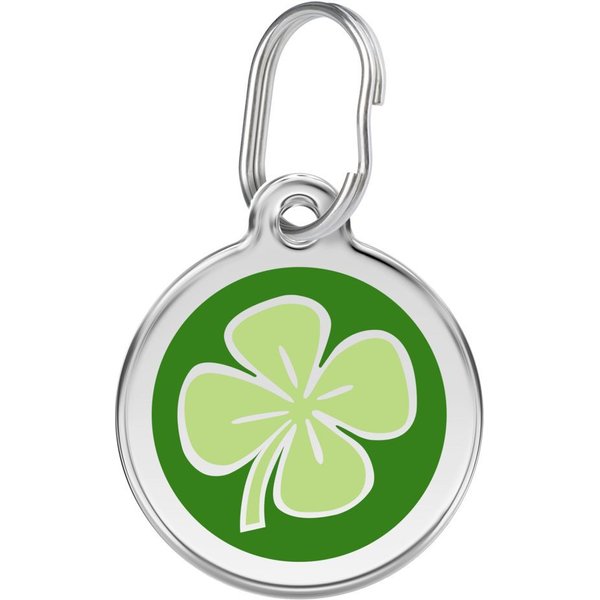 RED DINGO Clover Stainless Steel Personalized Dog & Cat ID Tag, Green ...