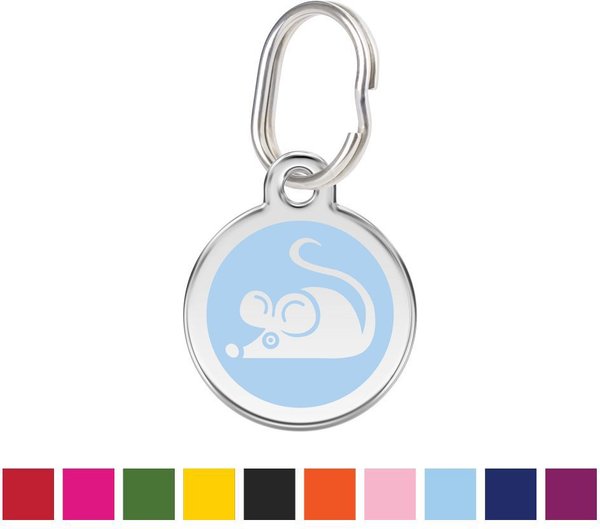 RED DINGO Mouse Personalized Stainless Steel Cat ID Tag, Small, Light ...