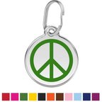 RED DINGO Peace Sign Stainless Steel Personalized Dog & Cat ID Tag ...