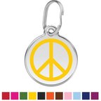 RED DINGO Peace Sign Stainless Steel Personalized Dog & Cat ID Tag ...