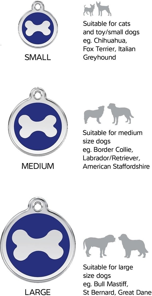 RED DINGO Smiley Face Stainless Steel Personalized Dog & Cat ID Tag ...