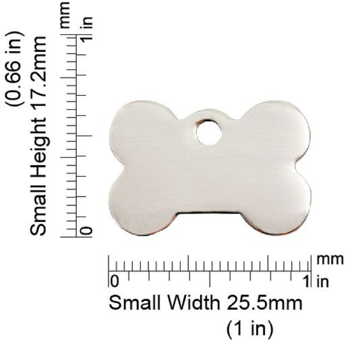 RED DINGO Bone Personalized Silver Stainless Steel Dog ID Tag, Small ...