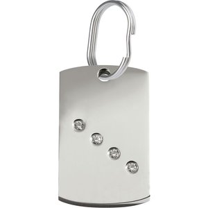 RED DINGO Bone Crystal Diamante Stainless Steel Personalized Dog ID Tag ...