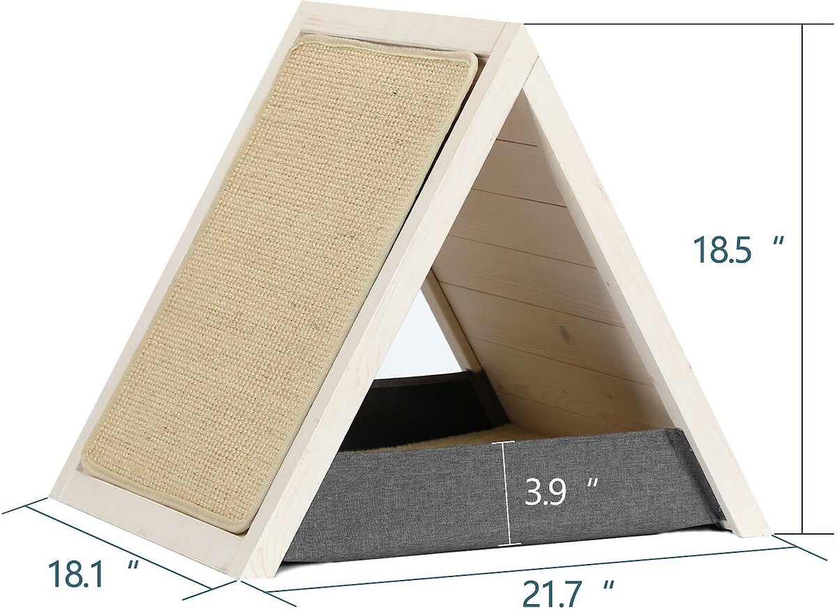PETSFIT Triangular Pets Indoor Cat House with Sisal Mat - Chewy.com