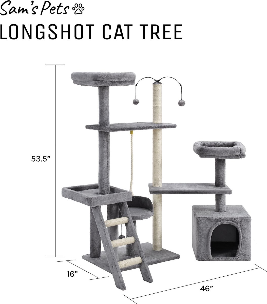 SAM'S PETS Longshot 53.5-in Cat Tree, Gray - Chewy.com