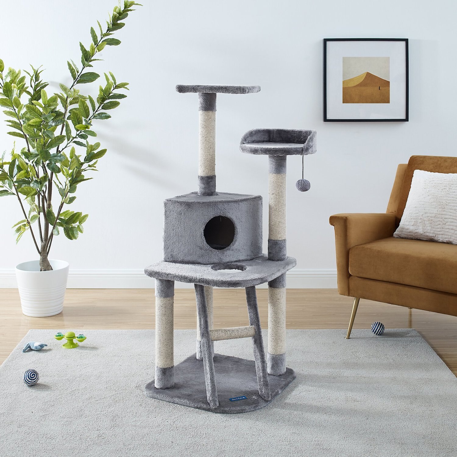 SAM'S PETS Chachi 49-in Cat Tree, Gray - Chewy.com