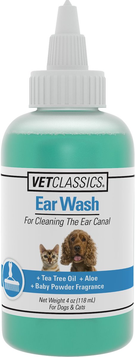 VETCLASSICS Tea Tree Oil Dog & Cat Ear Wash, 4-fl oz bottle - Chewy.com