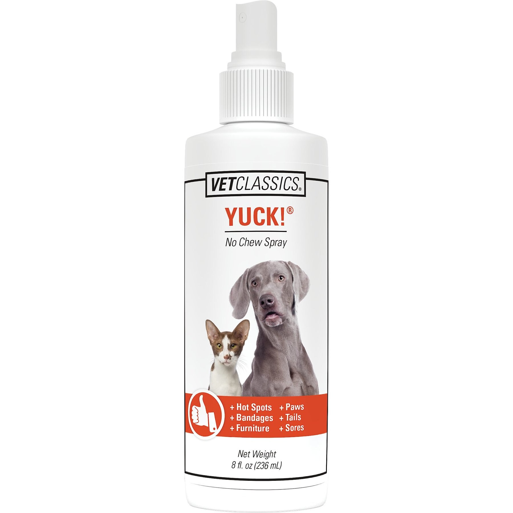 VETCLASSICS YUCK! No Chew Dog & Cat Spray, 8-fl oz bottle - Chewy.com