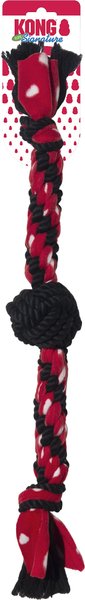 KONG Signature Dual Knot & Ball Tug Rope Dog Toy - Chewy.com