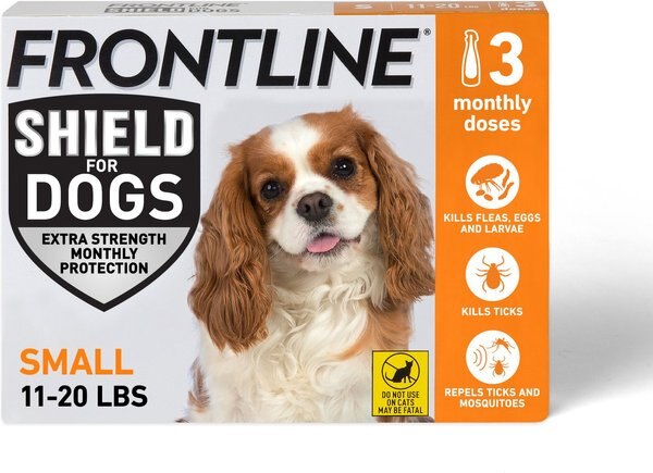 FRONTLINE SHIELD Flea & Tick Treatment for Small Dogs, 11 - 20 lbs, 3 ...