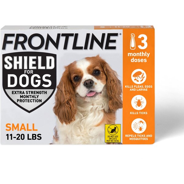 FRONTLINE SHIELD Flea & Tick Treatment for Small Dogs, 11 - 20 lbs, 3 ...