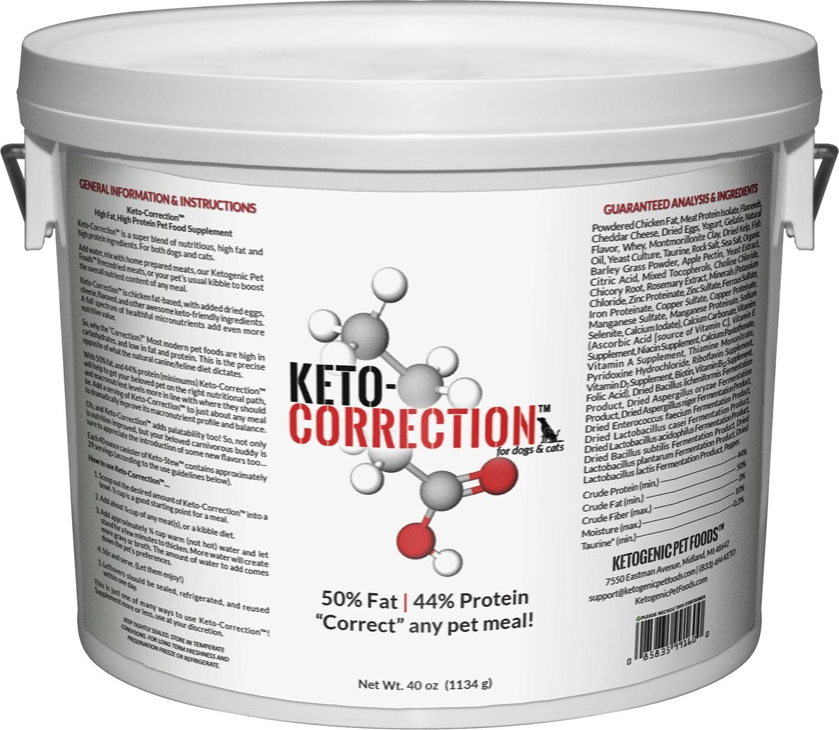 KETOGENIC PET FOOD Keto Correction Dog & Cat Dry Food Topping, 40-oz ...